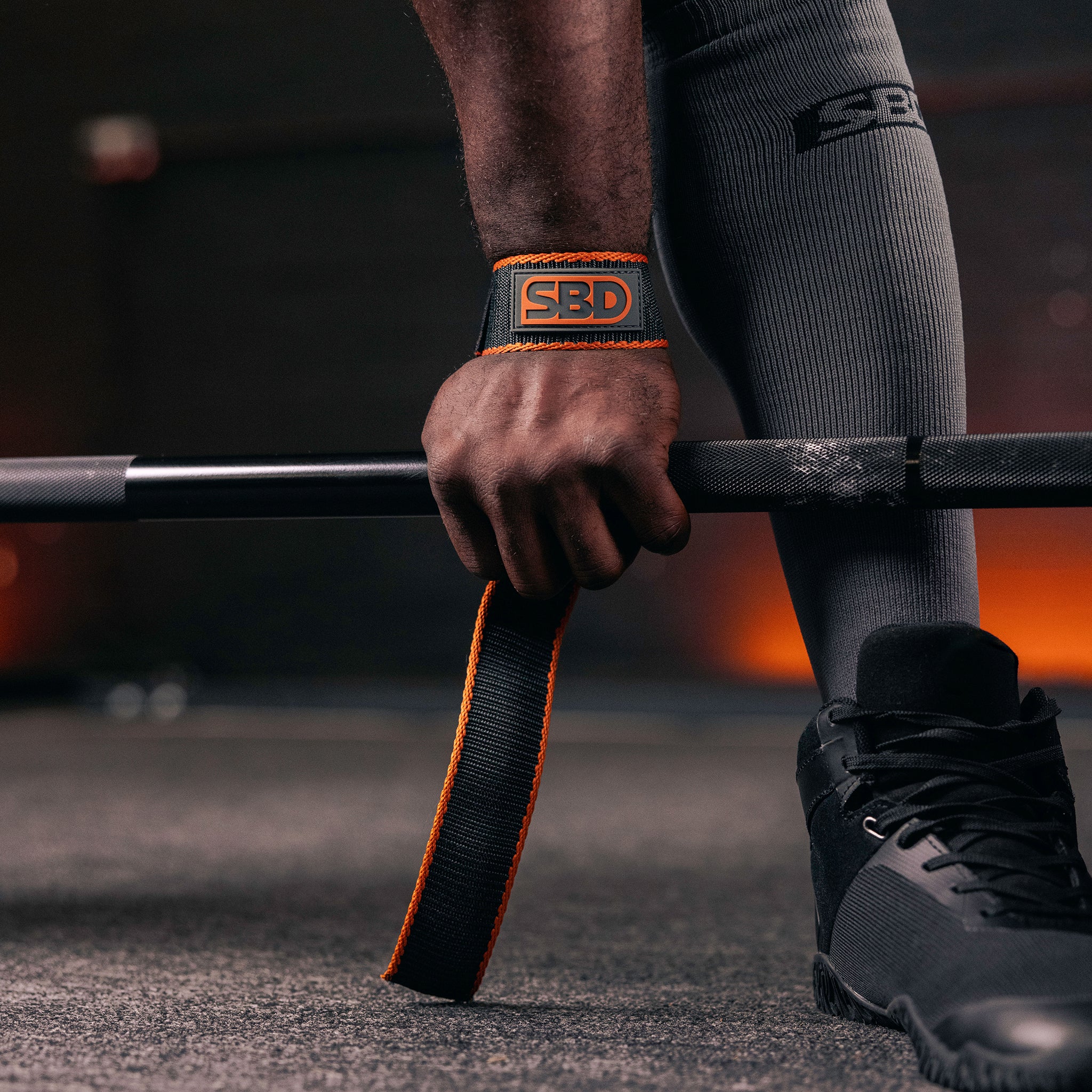 SBD Forge Lifting Straps | Orange and Grey Weight Lifting Wrist Straps ...